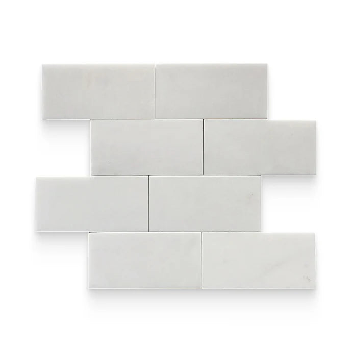 3x6 Thassos White Polished Rectangle Tile – Bodega Style