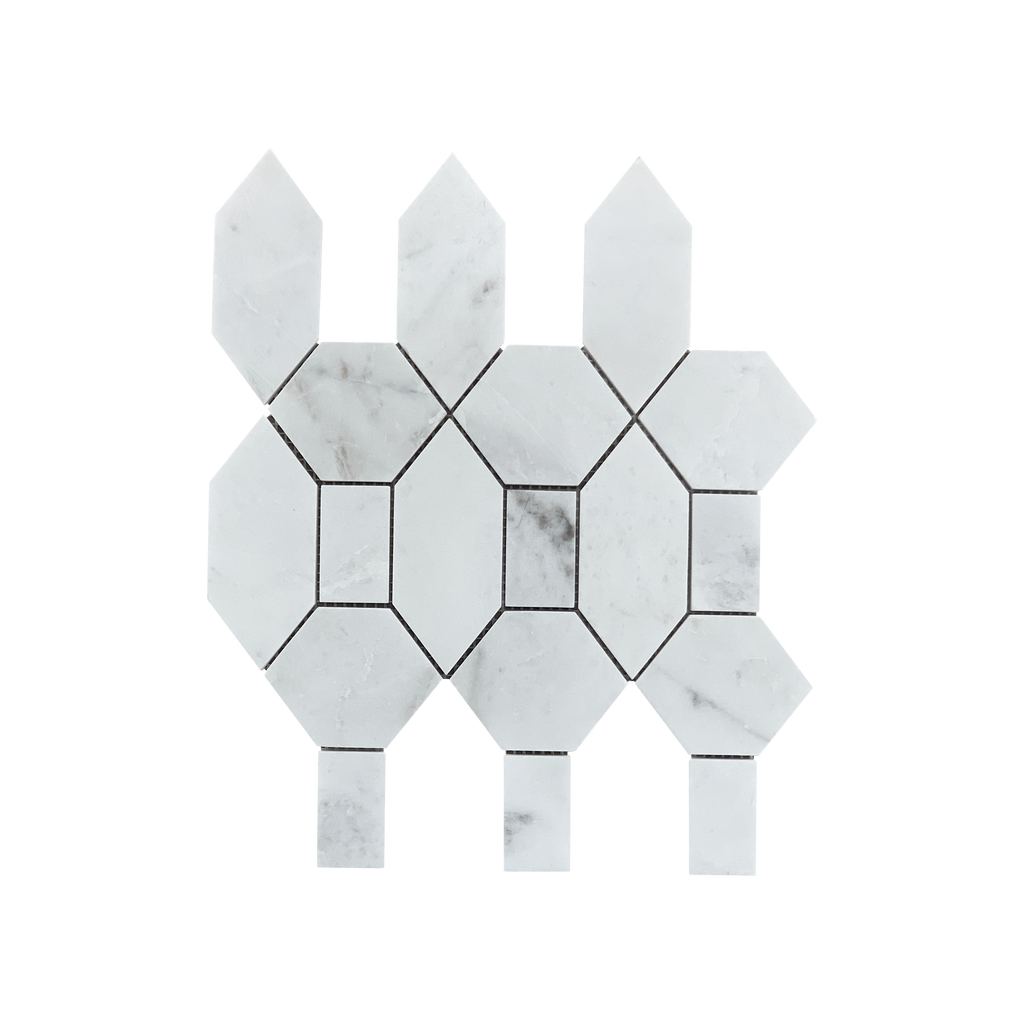 White lotus marble Polished Large Octagon Mosaic – Bodega Style